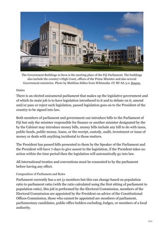 The Government System of Fiji | PDF
