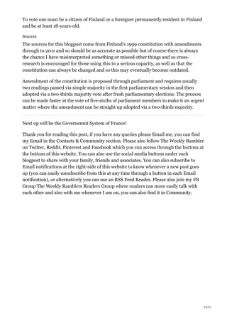 The Government System of Finland | PDF