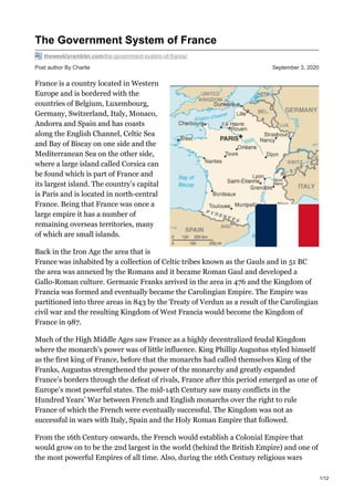 The Government System of France | PDF