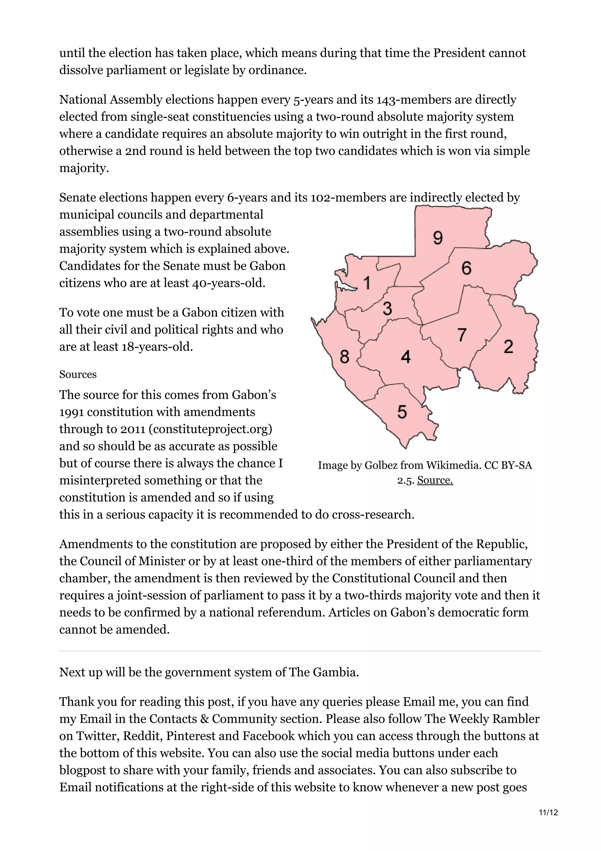 The Government System of Gabon | PDF