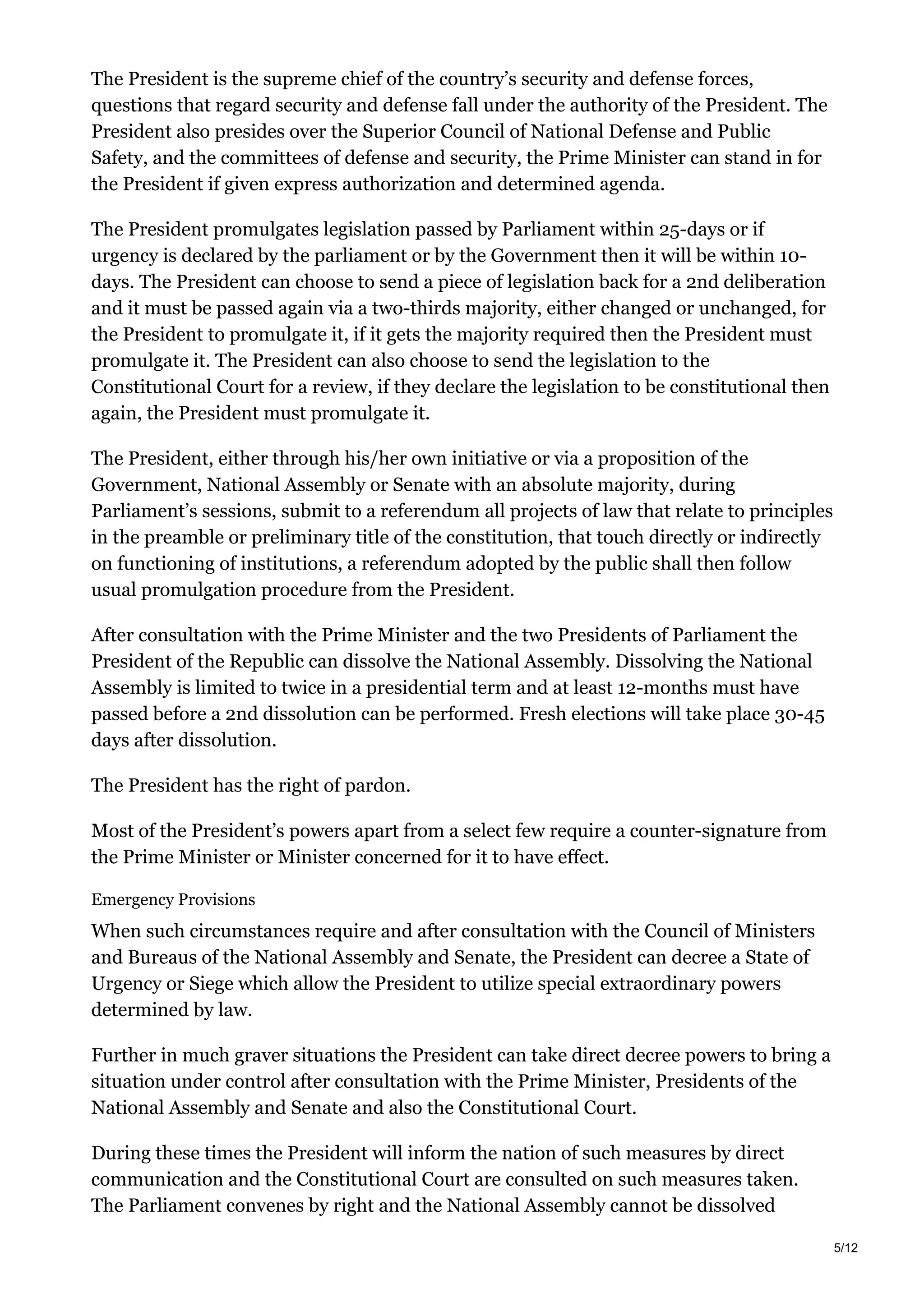 The Government System of Gabon | PDF