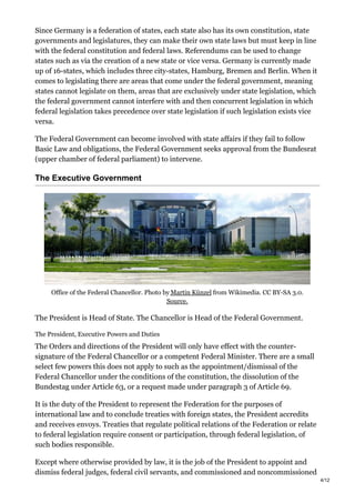 The Government System of Germany | PDF | Politics