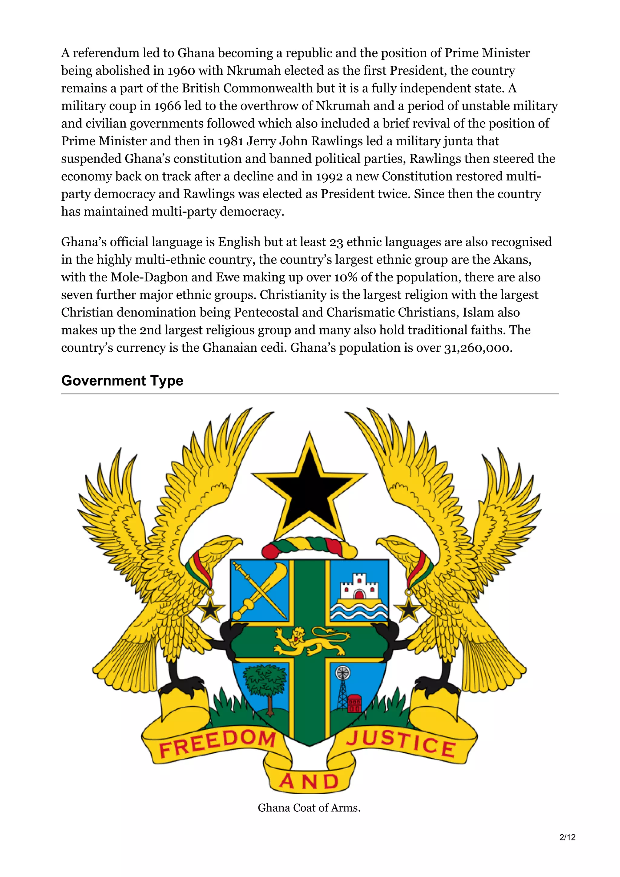 The Government System of Ghana | PDF