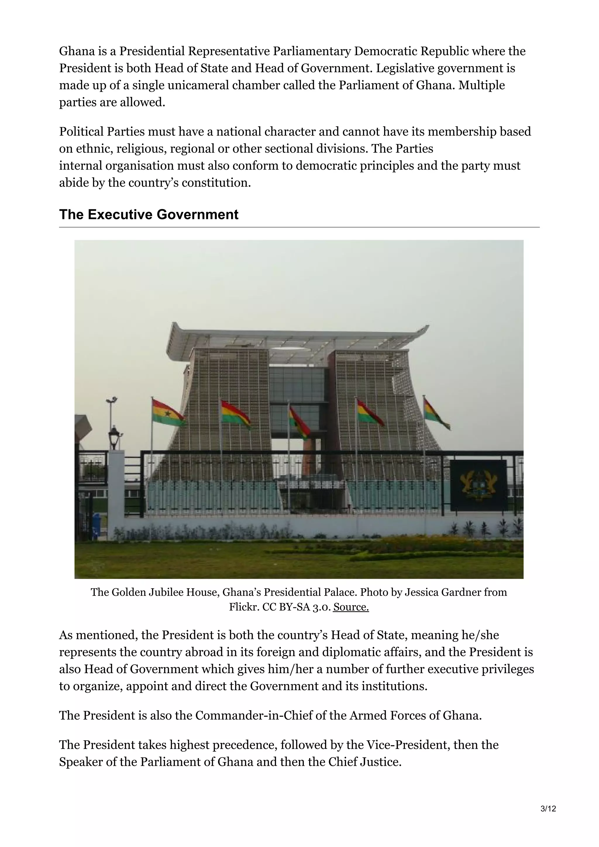 The Government System of Ghana | PDF