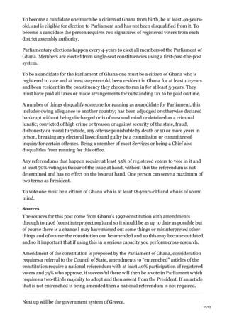 The Government System of Ghana | PDF