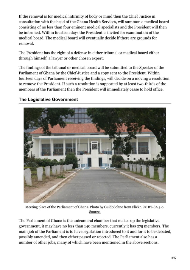 The Government System of Ghana | PDF