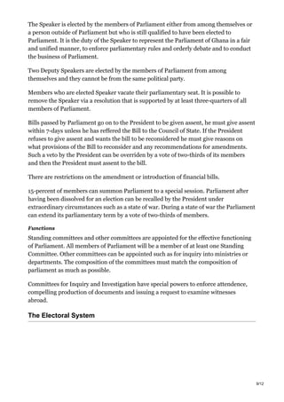 The Government System of Ghana | PDF