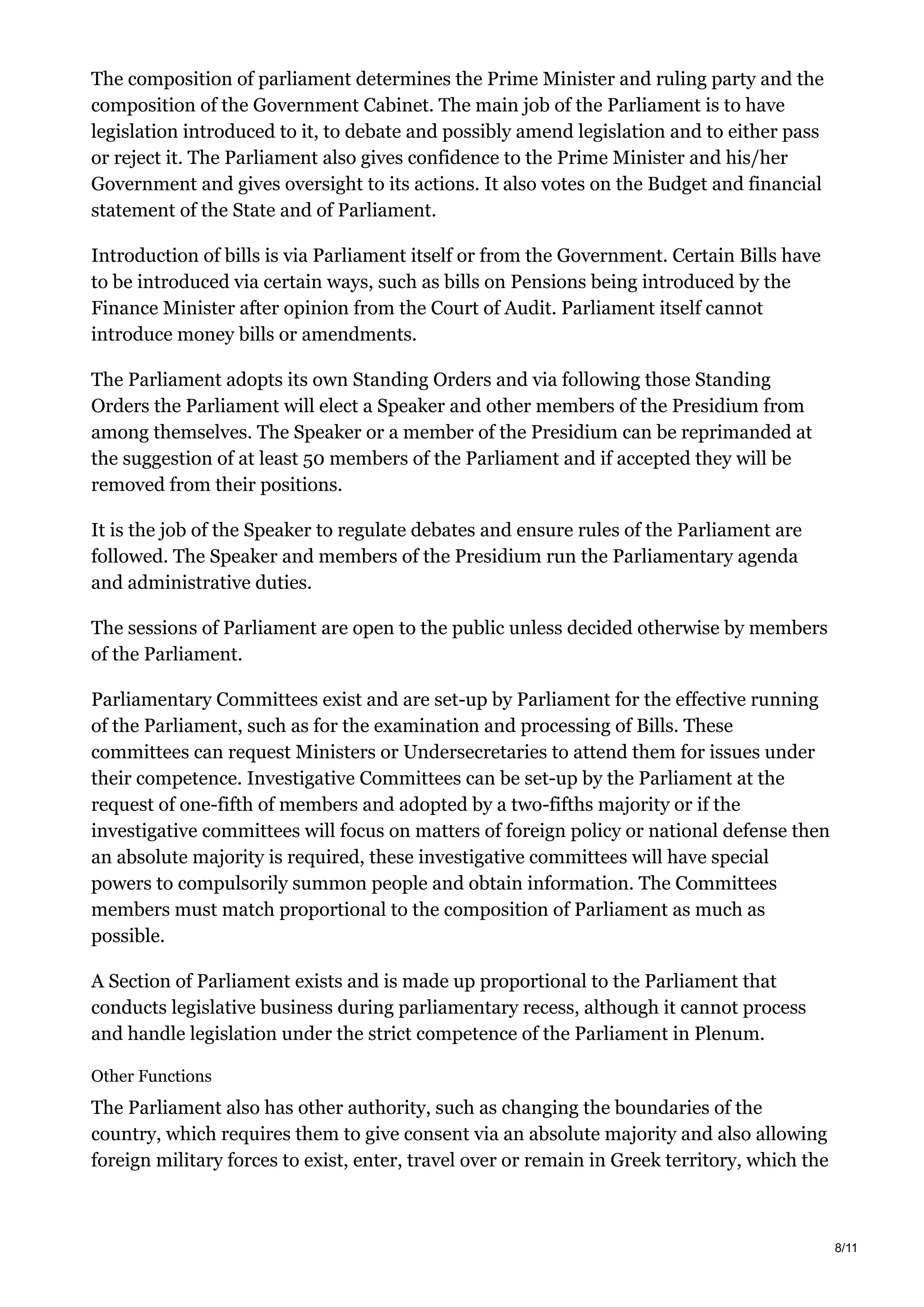 The Government System of Greece | PDF