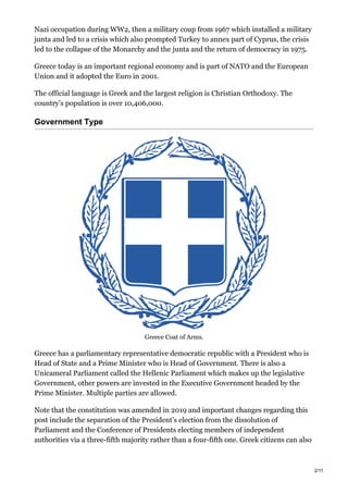 The Government System of Greece | PDF