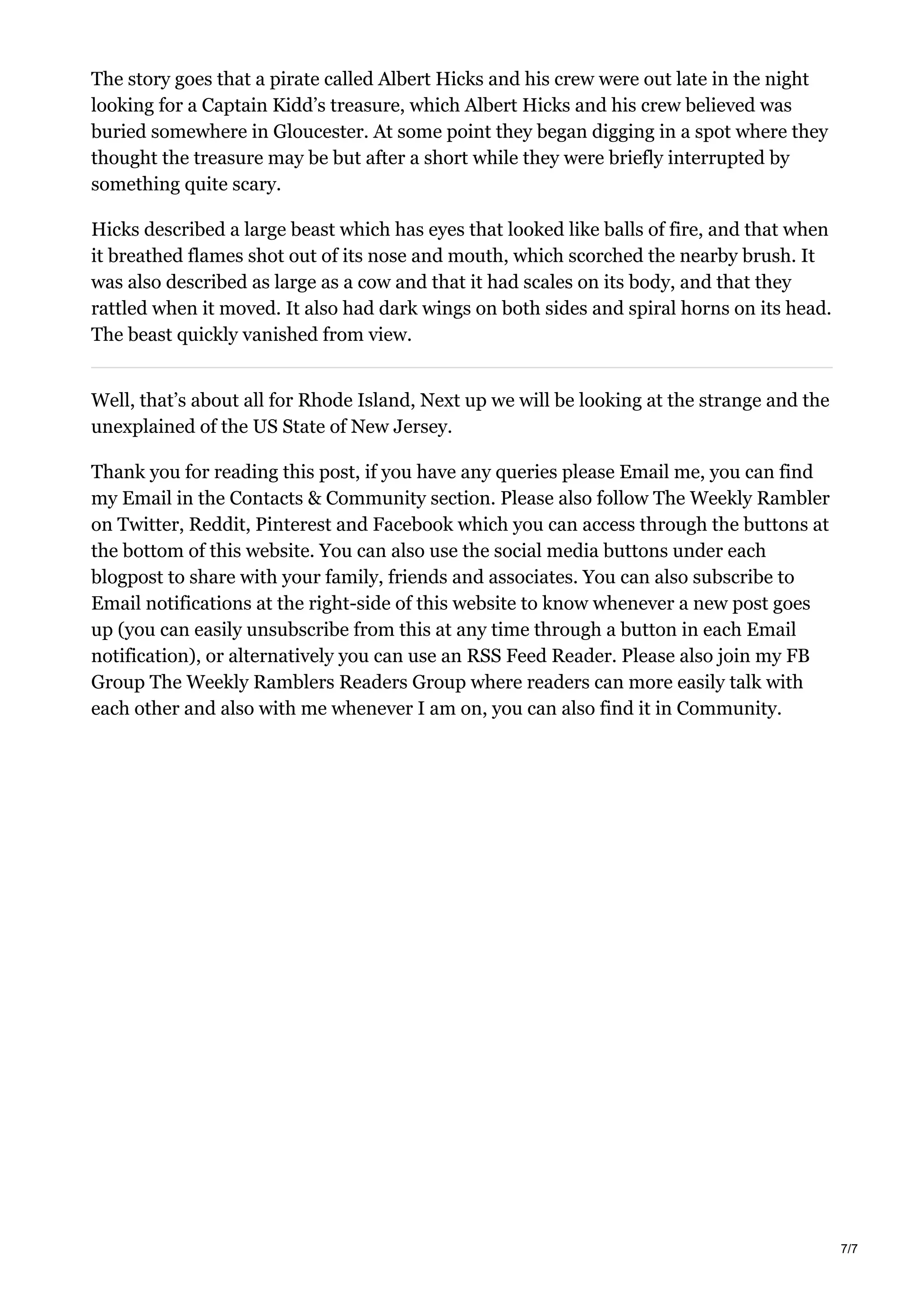 Mysterious Rhode Island, Sea Serpent Attack, Vampires and Pirate ...