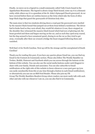 Mysterious North Carolina, Paranormal Lake, Elusive Beasts and Moon-eyed People | PDF | Cats | Pets