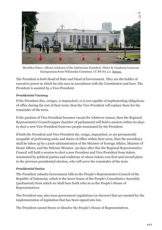 The Government System of Indonesia | PDF