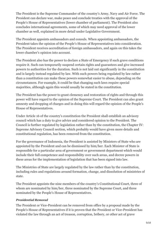 The Government System of Indonesia | PDF