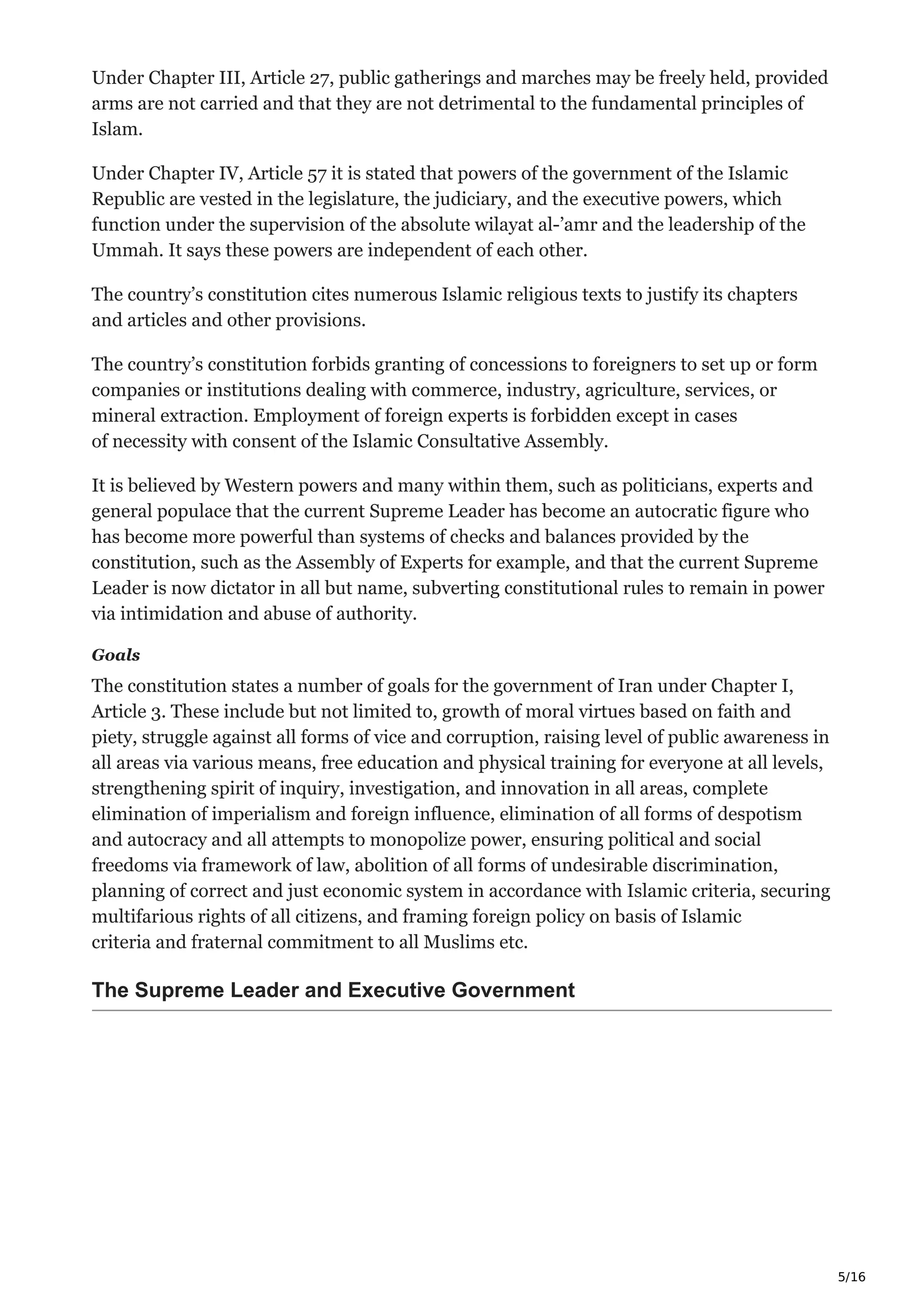 The Government System of Iran | PDF