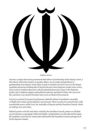 The Government System of Iran | PDF