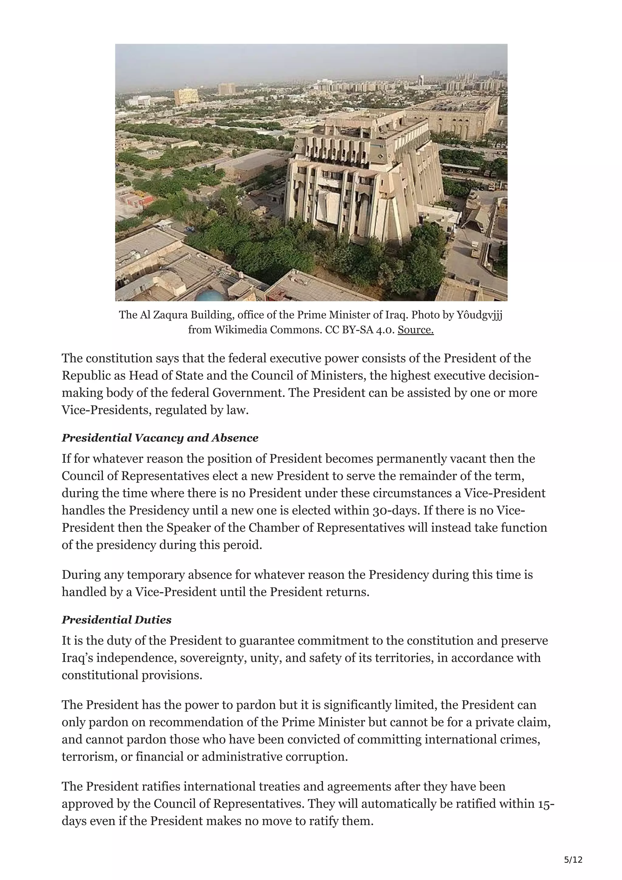 The Government system of Iraq | PDF