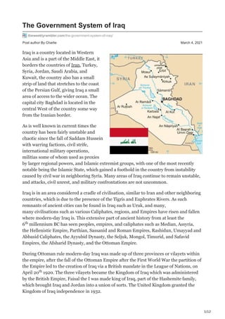 The Government system of Iraq | PDF