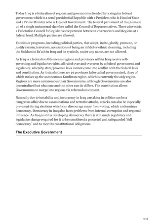 The Government system of Iraq | PDF
