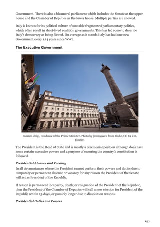 The Government system of Italy | PDF