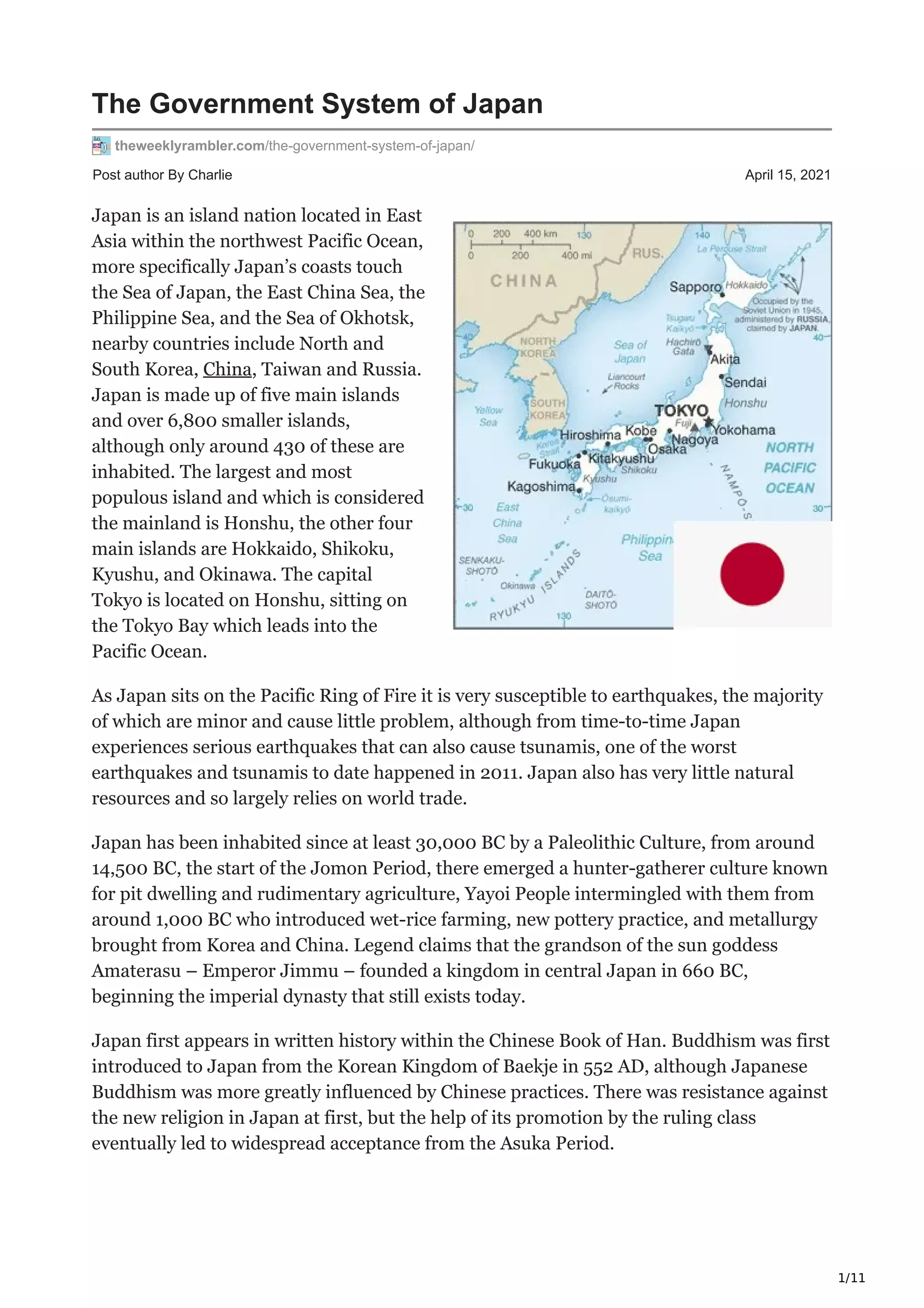 The Government system of Japan | PDF