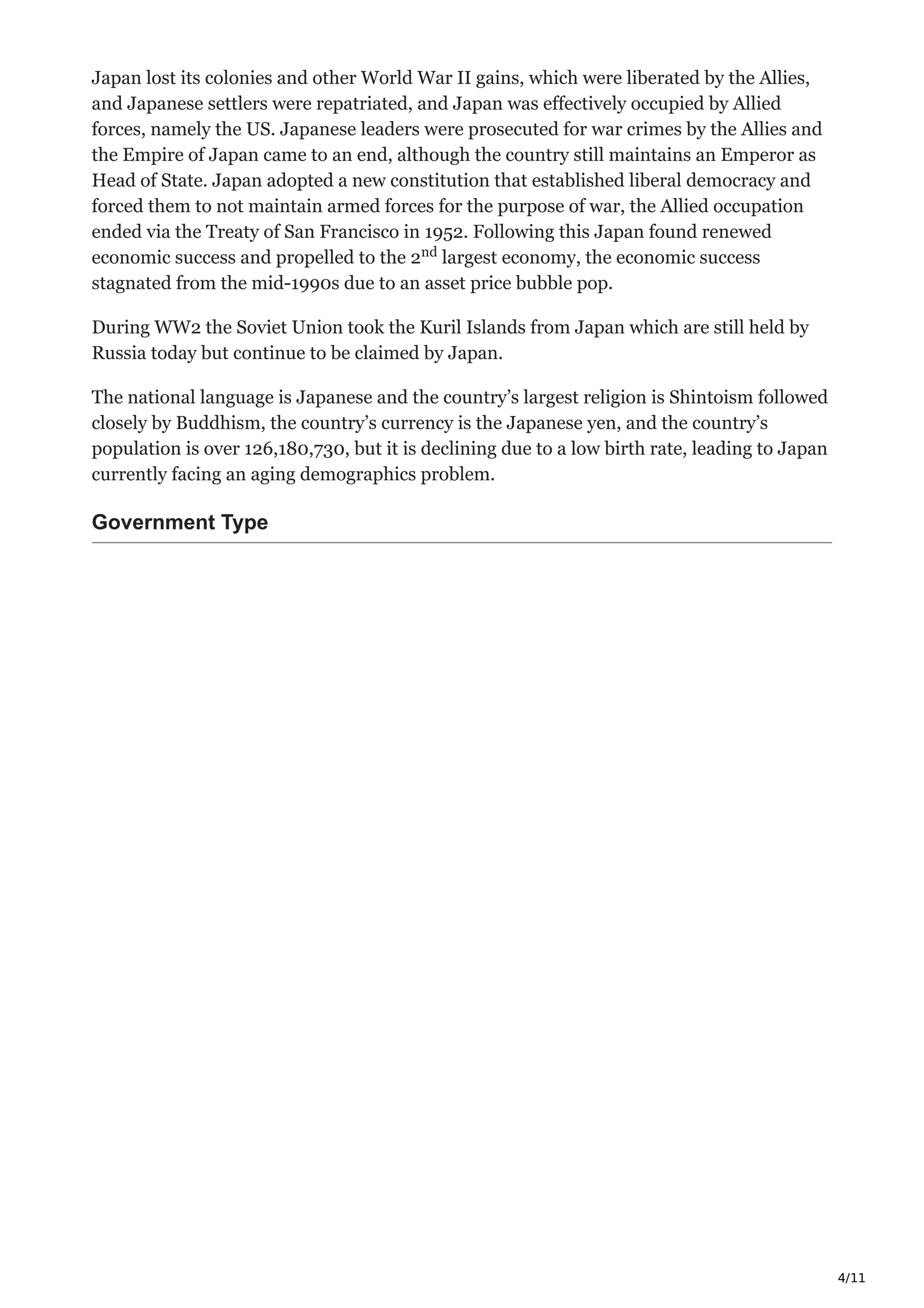 The Government system of Japan | PDF