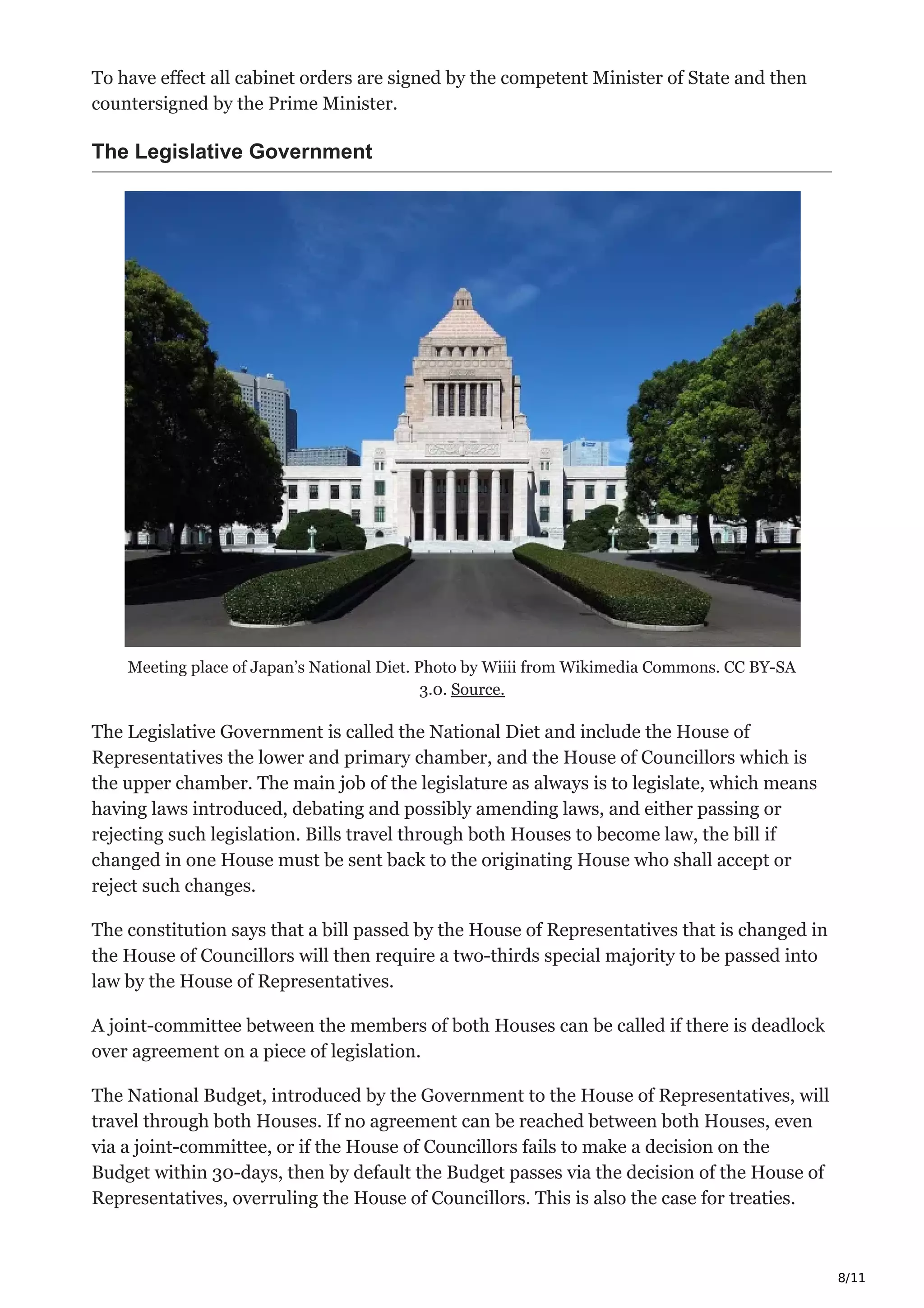 The Government system of Japan | PDF