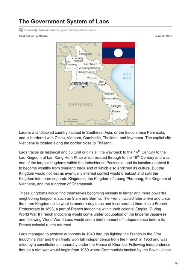 The Government system of Laos | PDF