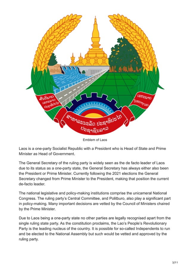The Government system of Laos | PDF