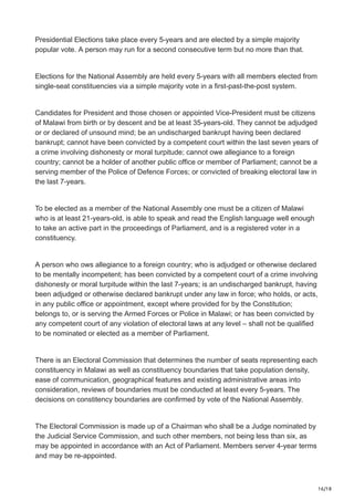 The Government system of Malawi | PDF