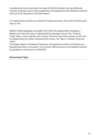 The Government system of Malawi | PDF