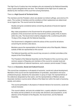 The Government system of Mali | PDF