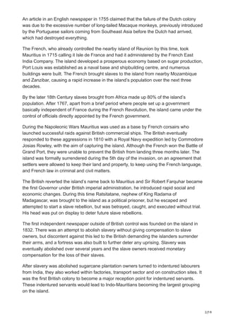 The Government System of Mauritius | PDF
