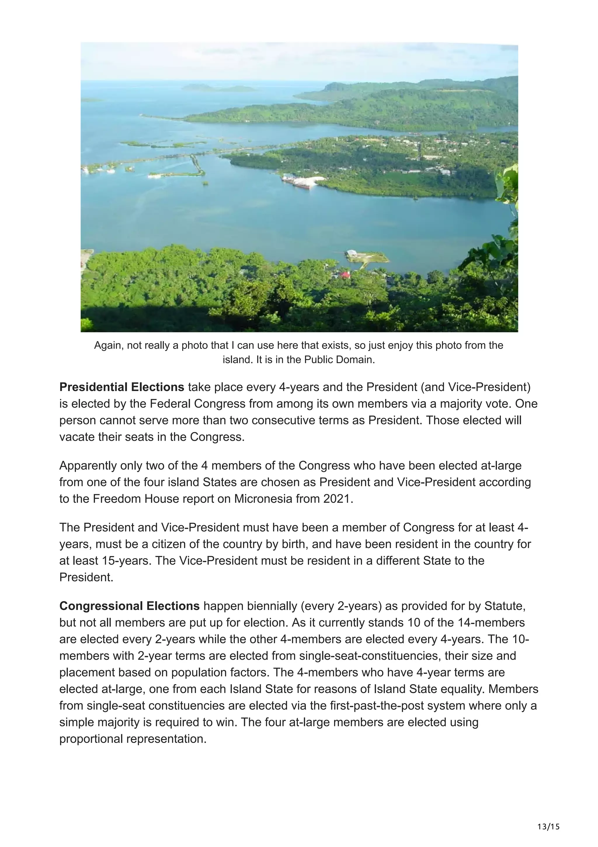 The Government System of the Federated States of Micronesia | PDF