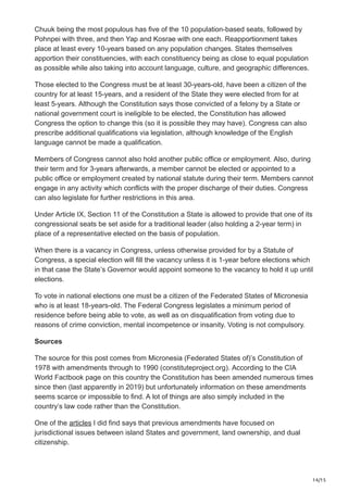 The Government System of the Federated States of Micronesia | PDF