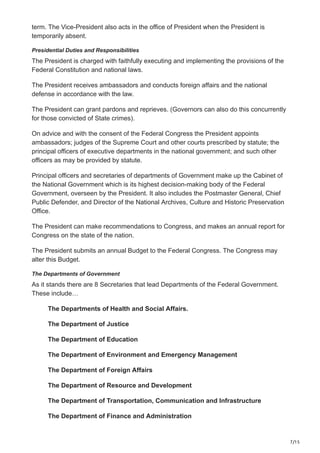 The Government System of the Federated States of Micronesia | PDF
