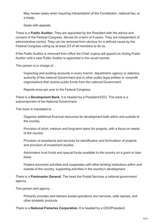 The Government System of the Federated States of Micronesia | PDF