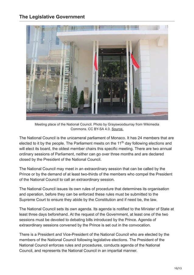 The Government System of Monaco | PDF | Europe Travel | Travel Locations