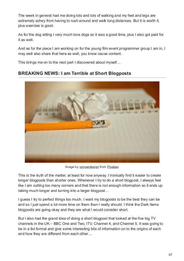 The Weekly Update 1 TV Channel Blog Post Short Blogs and More | PDF