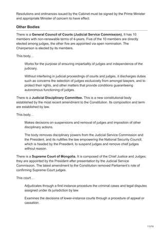 The Government System of Mongolia | PDF