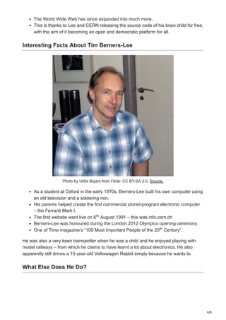Tim Berners-Lee Inventor of the World Wide Web | PDF