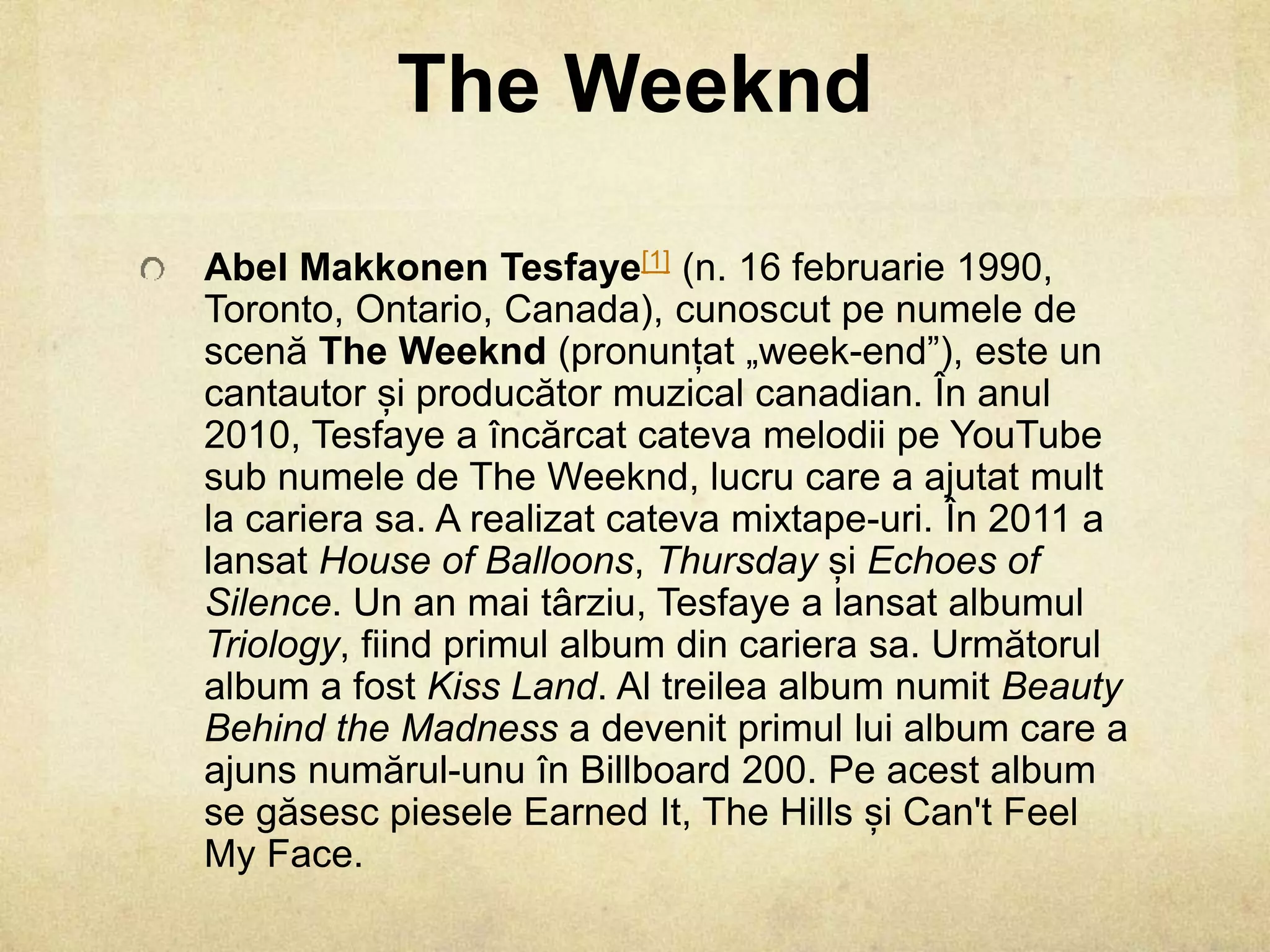 The weeknd | PPTX