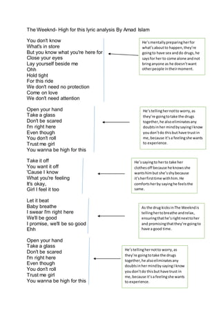 The weeknd lyric analysis By Amad Islam | DOCX