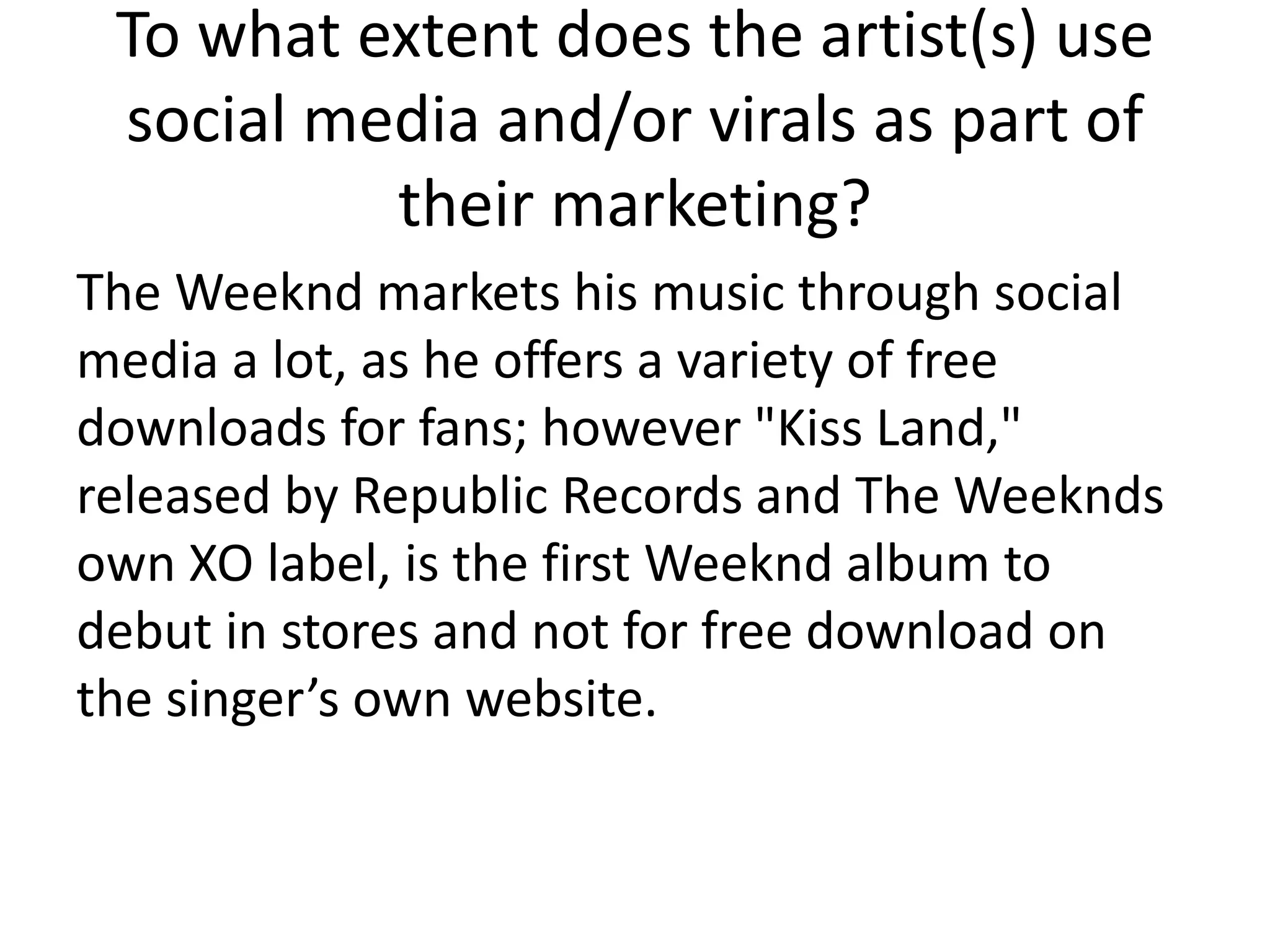 The weeknd powerpoint media | PPTX