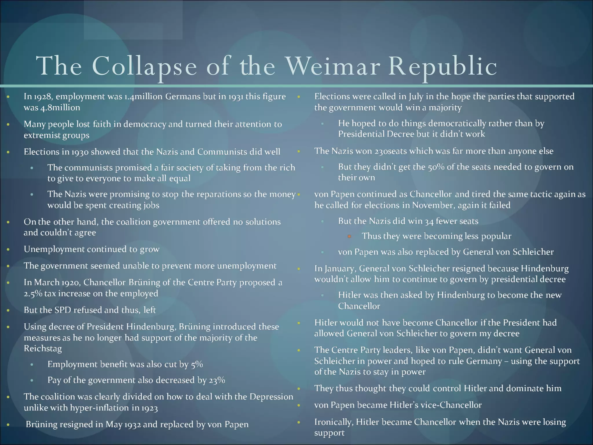 The Weimar Republic | PPT | Politics