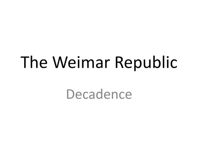 The weimar republic power point | PPT