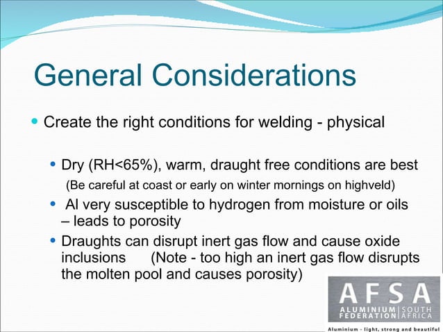 Welding of aluminium castings - October 2011