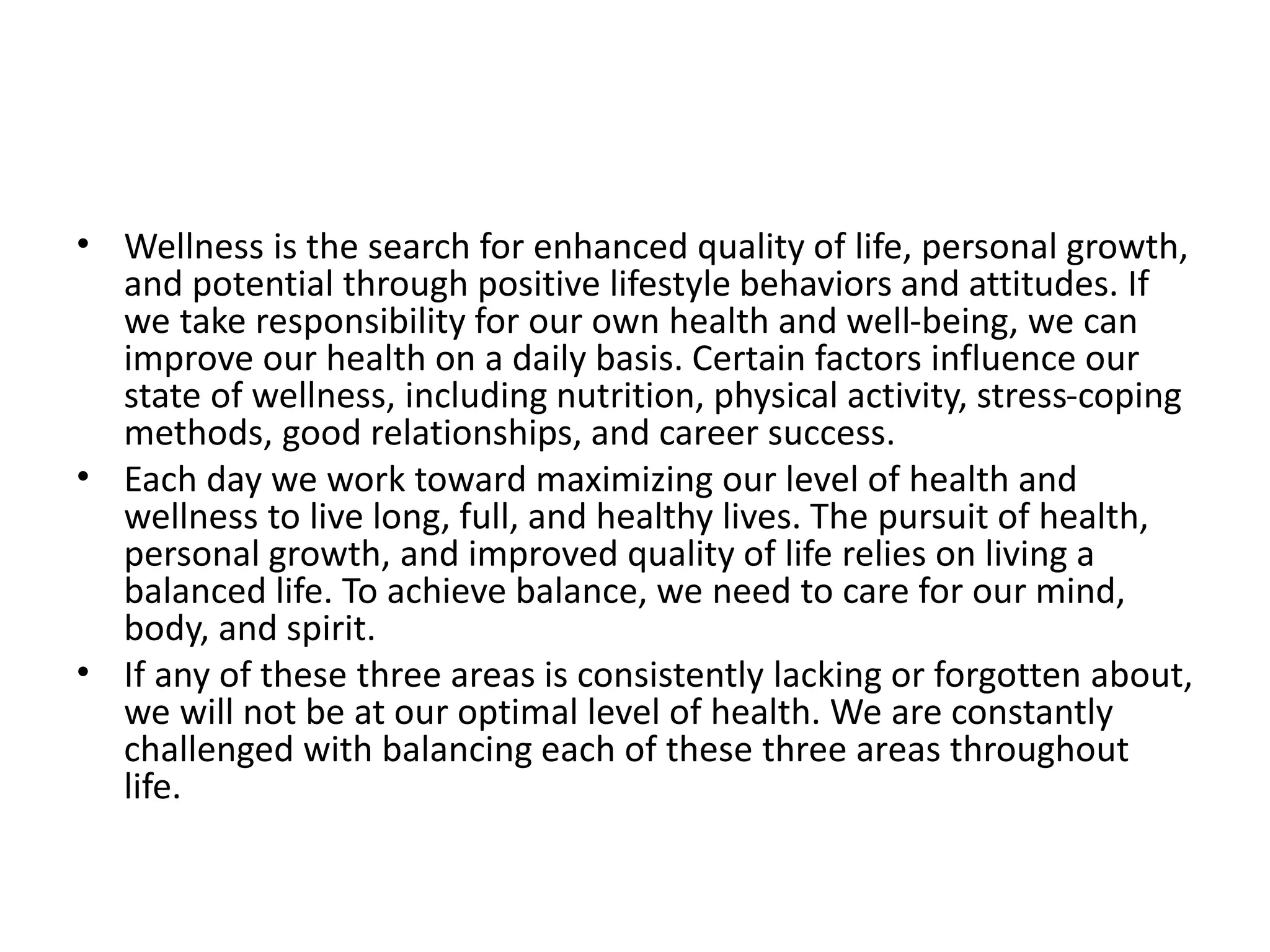 The Wellness Triangle | PPTX
