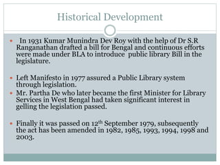 Salient Feature of West Bengal Public Library Act 1979 | PPTX