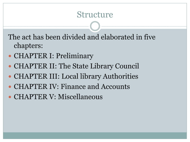 Salient Feature of West Bengal Public Library Act 1979 | PPT