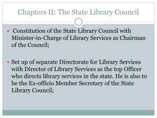Salient Feature of West Bengal Public Library Act 1979 | PPT